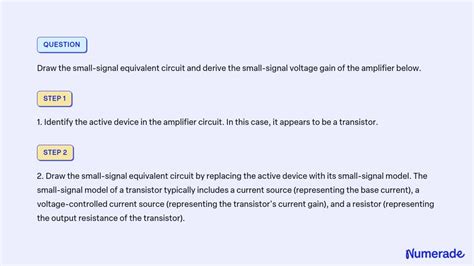 Solved Draw The Small Signal Equivalent Circuit And Derive The Small