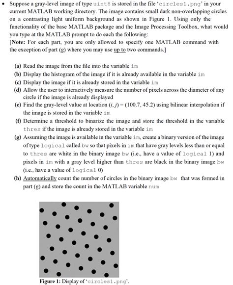 Solved Suppose A Gray Level Image Of Type Uint8 Is Stored In