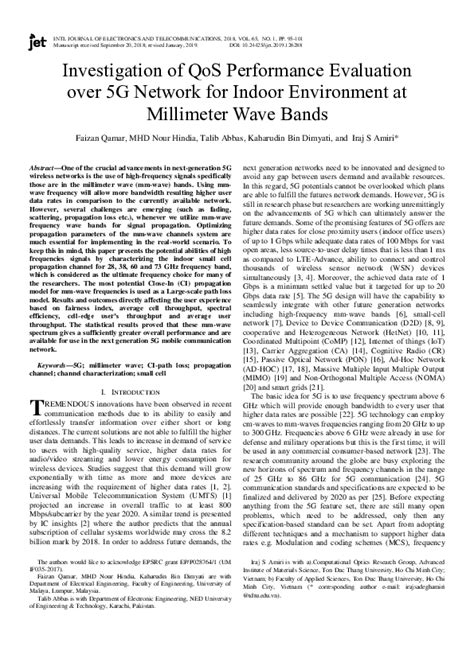 Pdf Investigation Of Qos Performance Evaluation Over 5g Network For Indoor Environment At