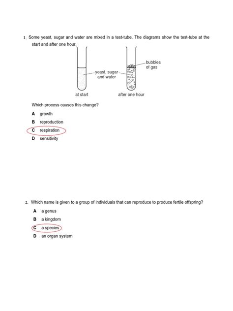 characteristics and classification of living organisms paper 2 classified solved question cie