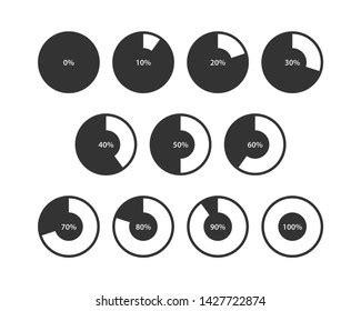 Set Pie Chart Icons Circle Diagram Stock Vector Royalty Free