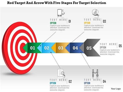 0115 Red Target And Arrow With Five Stages For Target Selection
