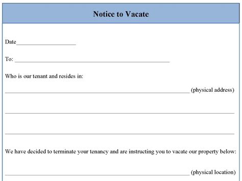 Notice To Vacate Fillable Pdf Form Editable Pdf Forms