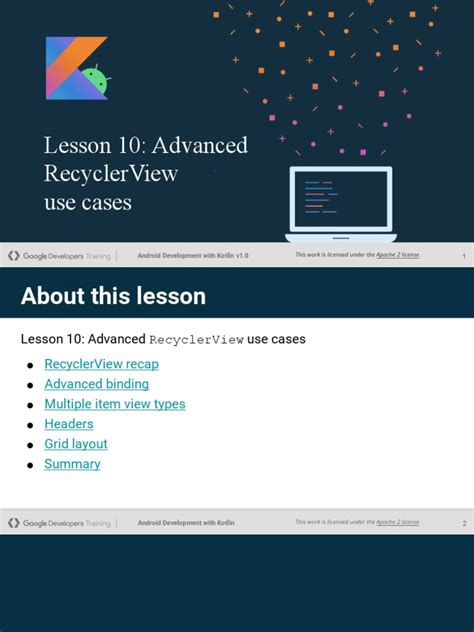 lesson 10 advanced recyclerview use cases pdf android operating