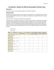 Projectile Motion Lab Report Calculating Steel And Acrylic Ball Course Hero