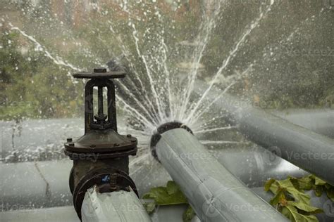 Pipeline Accident Boiling Water Pours From Pipe Boiler Room Emergency 12816892 Stock Photo At