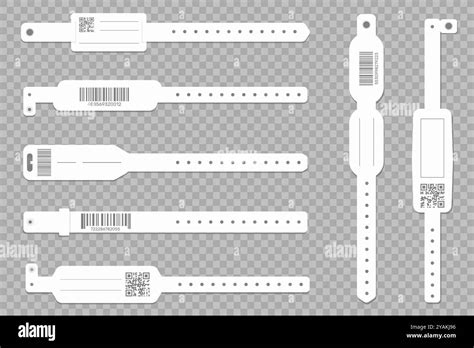 Blank Wristband Bracelets Mockup White Paper Pass Tapes Event Or