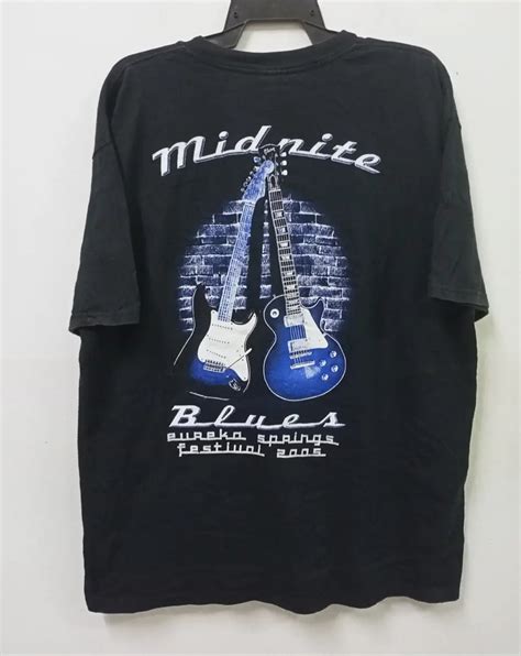 Vintage Midnite Blues Eureko Springs Festival T Shirt Music Band Guitar