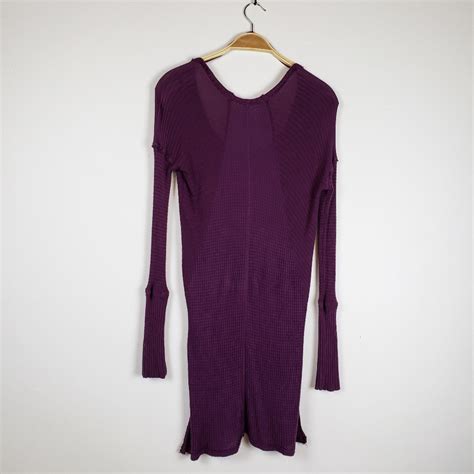 Free People Deep Purple Soft Waffle Texture Top Gem