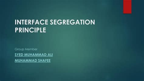 Interface Segregation Principle Pdf
