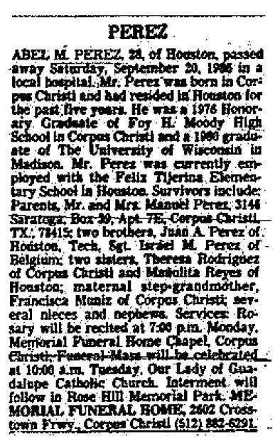 Sep 20 1986 Perez Abel