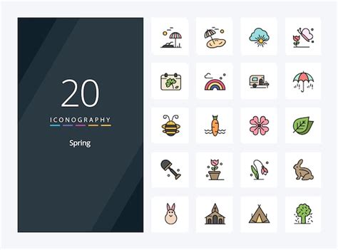 Premium Vector 20 Spring Line Filled Icon For Presentation Vector Icons Illustration