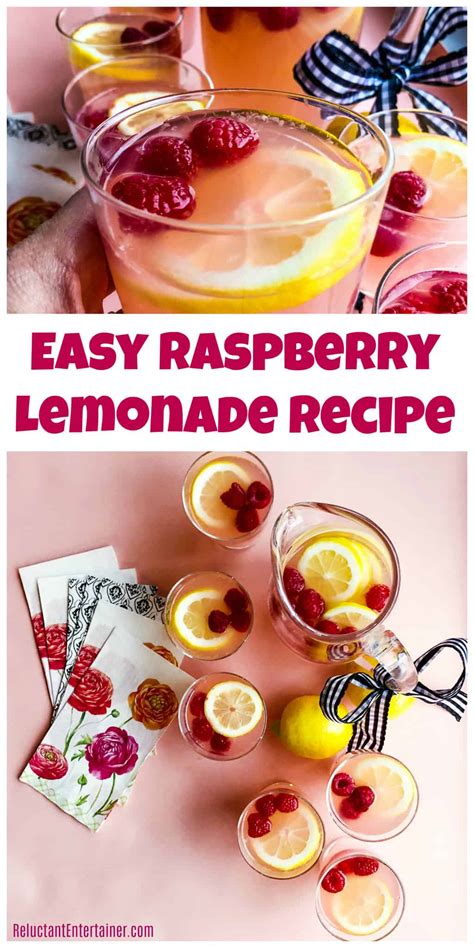 Easy Raspberry Lemonade Recipe Reluctant Entertainer