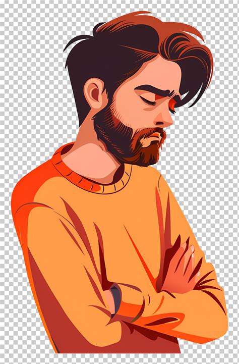 Sad Man Sad Man Cartoon Character Png Clipart Beard Cartoon
