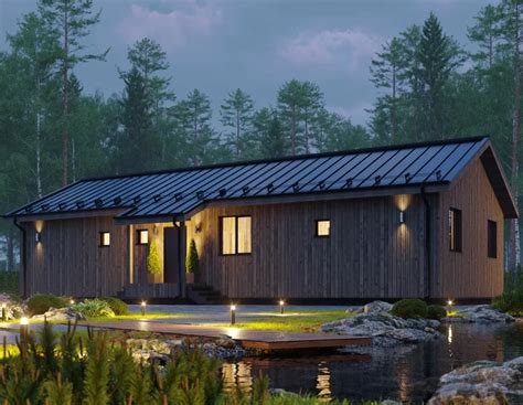 Одноэтажный каркасный дом с террасой 145 м² Цена 7 992 500 руб Проект КД 1200 «8х18 от