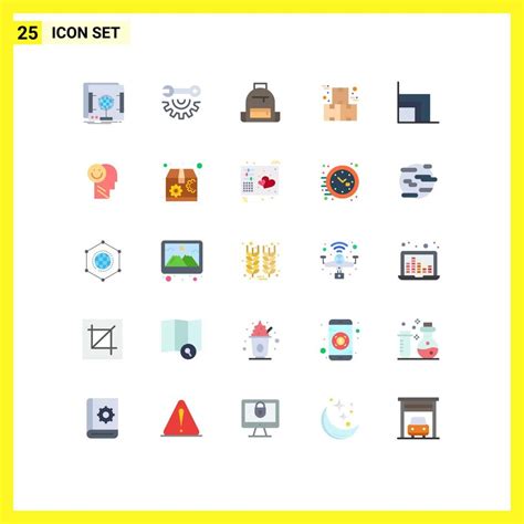 25 Universal Flat Colors Set For Web And Mobile Applications Production Industry Backpack
