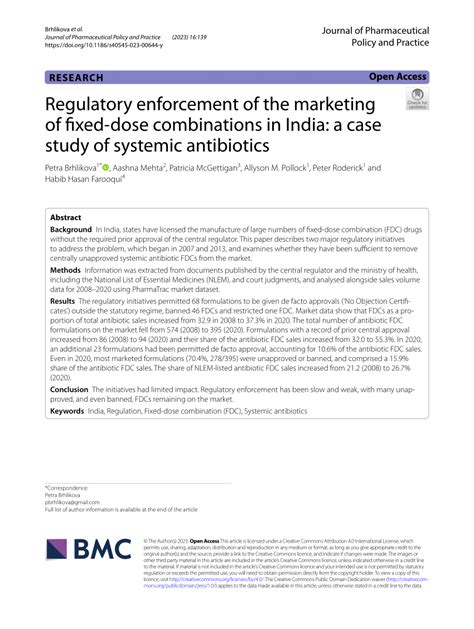 pdf regulatory enforcement of the marketing of fixed dose
