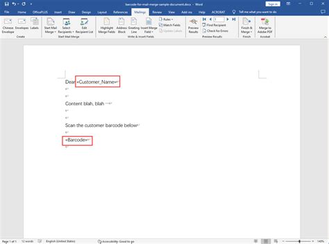 How To Create Barcodes For Word Mail Merge Using Excel Barcode Generator