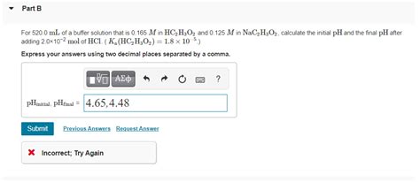 Solved Part B For ML Of A Buffer Solution That Is Chegg