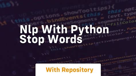 Nlp With Python Stop Words Youtube