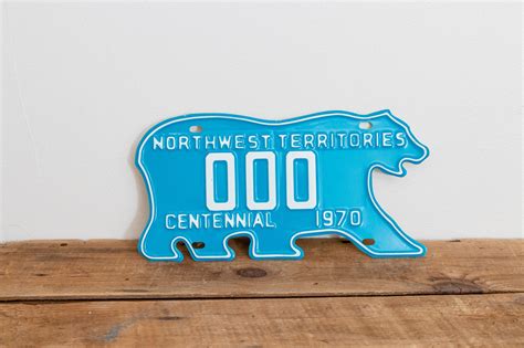 Northwest Territories 1970 Sample License Plate Polar Bear Nwt Canada