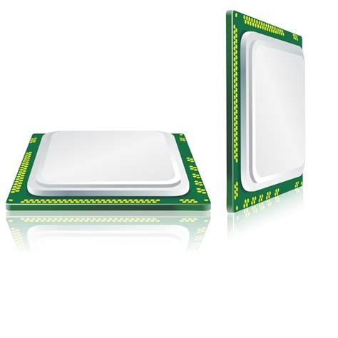 Premium Vector Modern Processor With Reflection