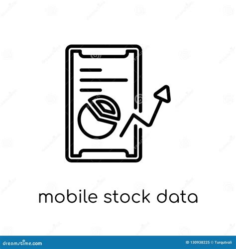 Mobile Stock Data Icon Trendy Modern Flat Linear Vector Mobile Stock