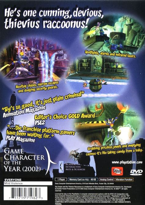 Sly Cooper And The Thievius Raccoonus Cover Or Packaging Material