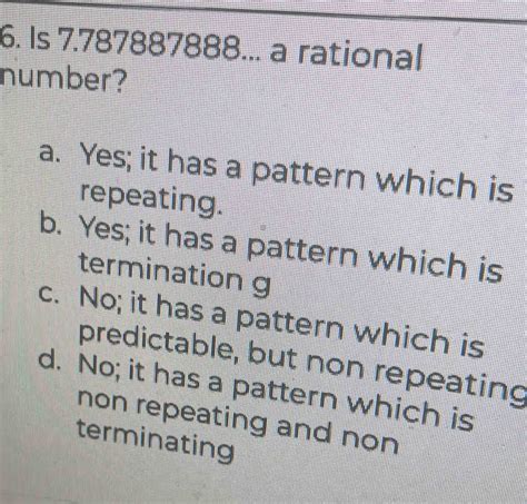 Solved Is 7787887888 A Rational Number A Yes It Has A Pattern
