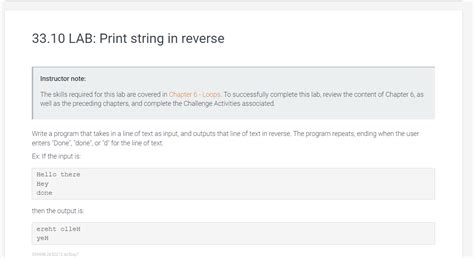 Solved 3310 Lab Print String In Reverse Instructor Note The