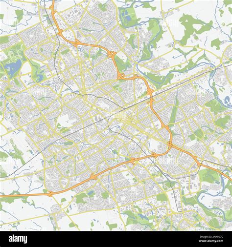 Road Map Of Kitchener In Canada Contains Layered Vector With Roads Water Parks Etc Stock