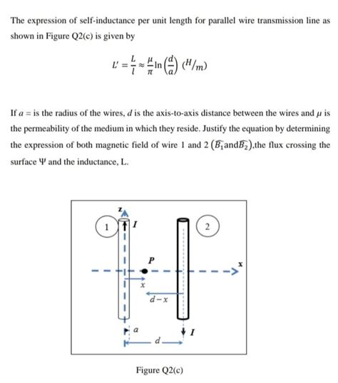 Solved The Expression Of Self Inductance Per Unit Length For