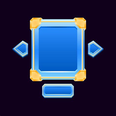 Set Of Futuristic Golden Diamond Game Ui Board Pop Up For Gui Asset Elements Vector Illustration