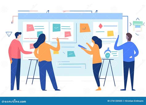 Ui Design Team Brainstorming Ideas Flat Illustration Stock Illustration Illustration Of