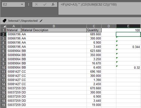 Excel Formula To Sum Up Values From Certain Rows With The Same Number