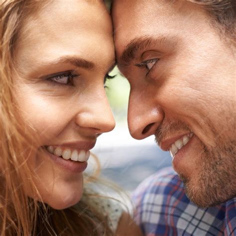 Premium Photo Happy Couple Face Or Forehead Touch On Love Date