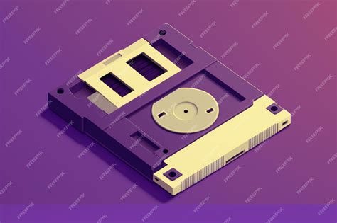 Premium Ai Image Floppy Disk Storage Isolated On Purple Background Ai