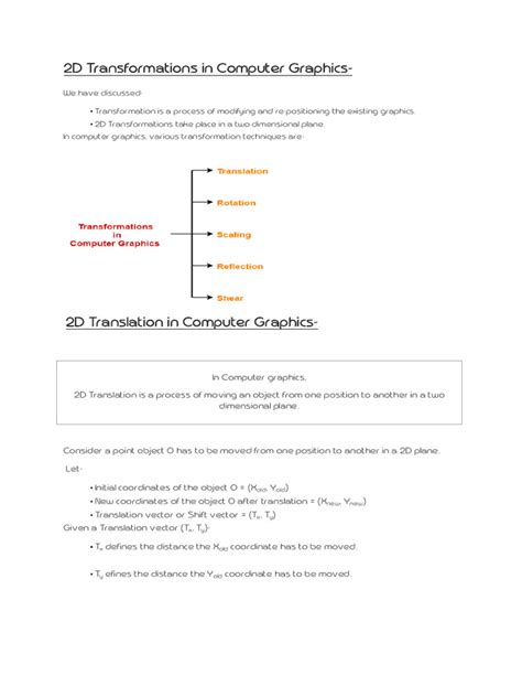 2d Transformations In Computer Graphics Pdf