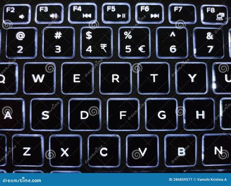 Backlit Keyboard On A Laptop Stock Image Image Of Electronic Computer