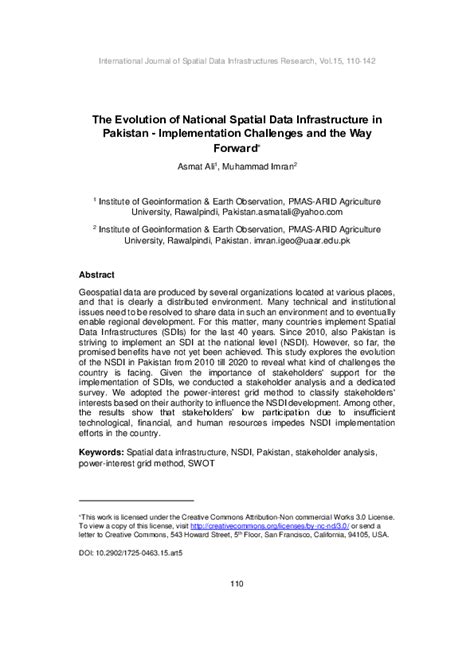 Pdf The Evolution Of National Spatial Data Infrastructure In Pakistan Implementation