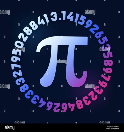 314 Digits And Pi Symbol Vector Mathematical Constant Concept Round