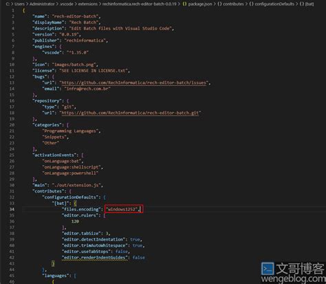 使用vs Code扩展自动补全bat代码 文哥博客