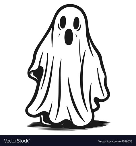 Cute Ghost Isolated Halloween Concept Royalty Free Vector