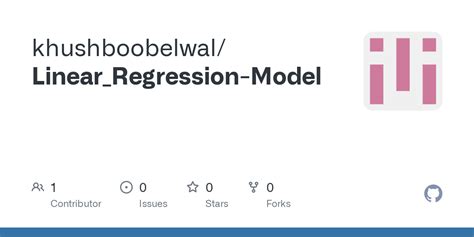 GitHub Khushboobelwal Linear Regression Model