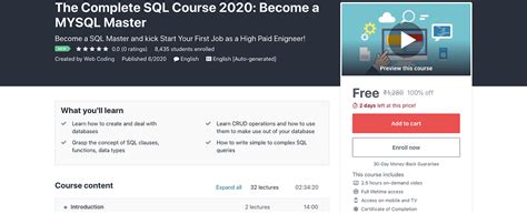 The Complete Sql Course 2020 Become A Mysql Master Free By Freshercooker