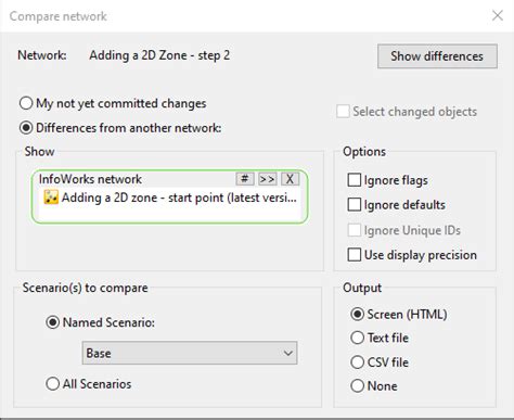 Comparison Dialog