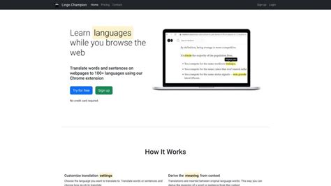Lingo Champion Learn Languages Effortlessly While Browsing Web Tyyai Tools
