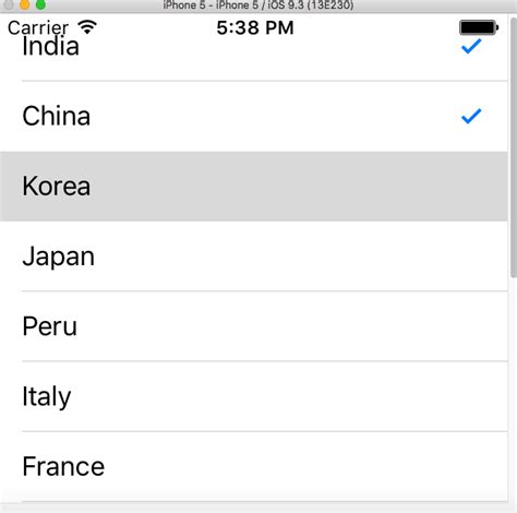 Ios How To Get The Selected Cell Values And Unselected Cell Values In