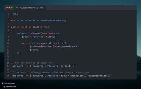 Laravel Tip 💡 Customize The Default Password Rules Laravel Ships With