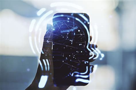 인간의 머리 홀로그램과 배경에 전화와 손 창조적 인 인공 지능 개념 다중 노출 Cpu에 대한 스톡 사진 및 기타 이미지 Cpu 개념 개념과 주제 Istock